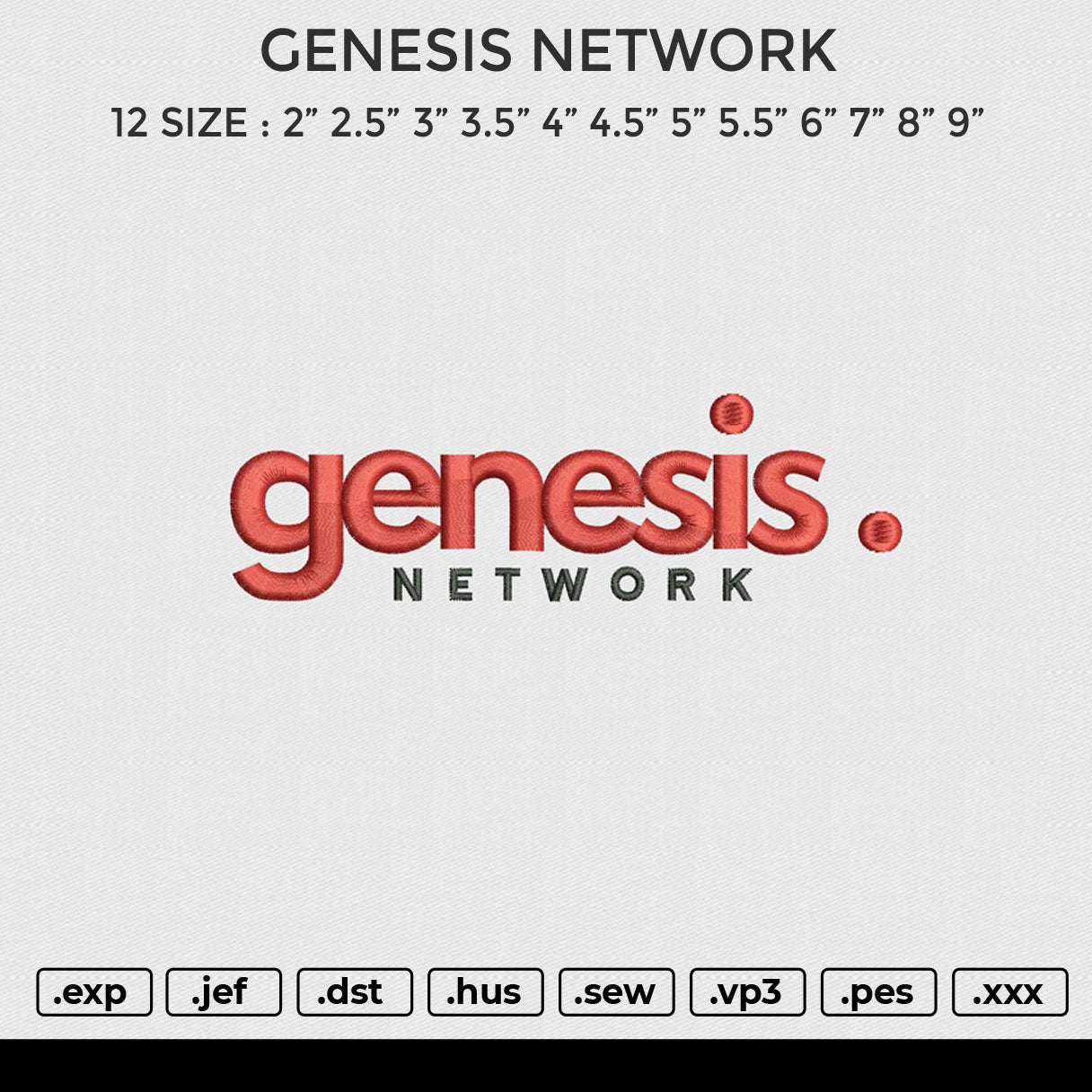 GENESIS NETWORK Embroidery File 8 size – embrostudio