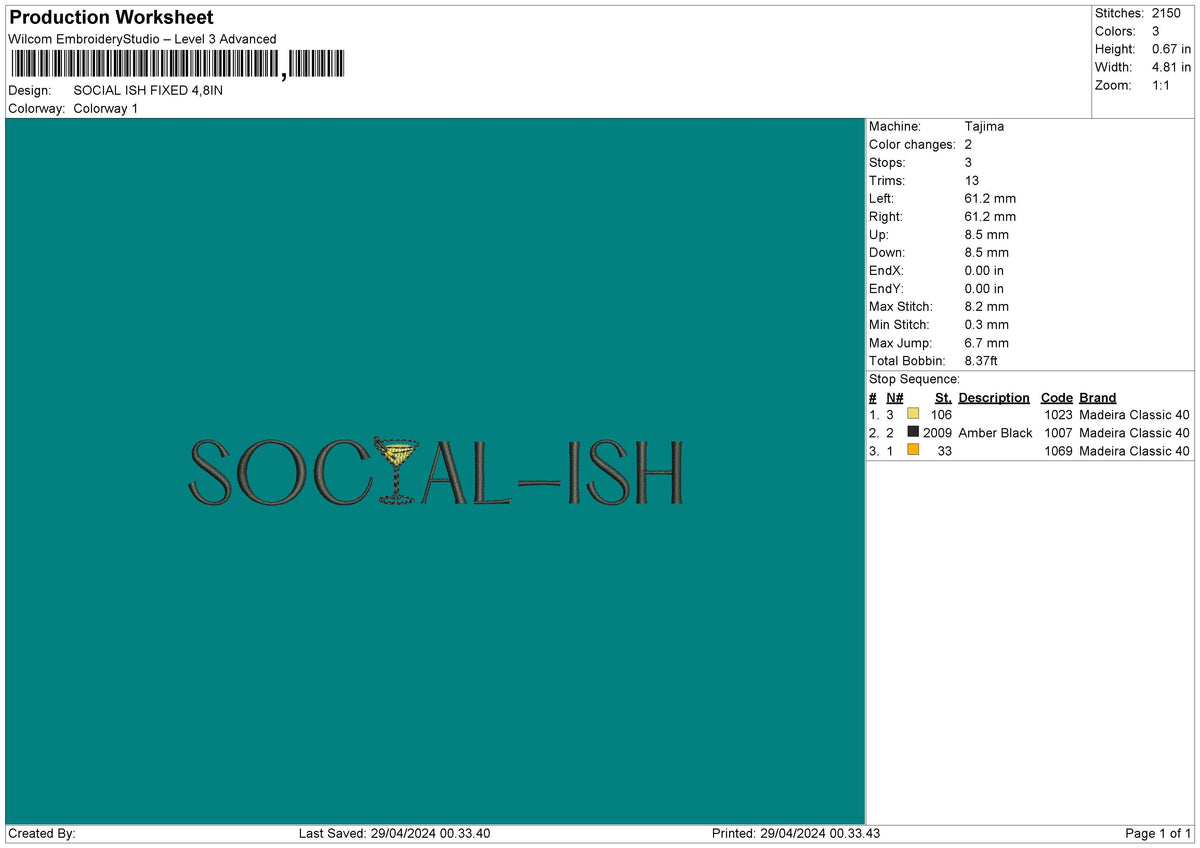 Socialtext Embroidery File 6 sizes – embrostudio