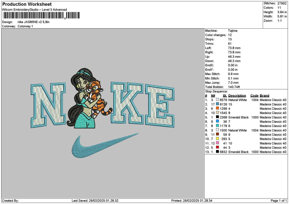 Nike Jasmine V2 Embroidery File 6 sizes – embrostudio