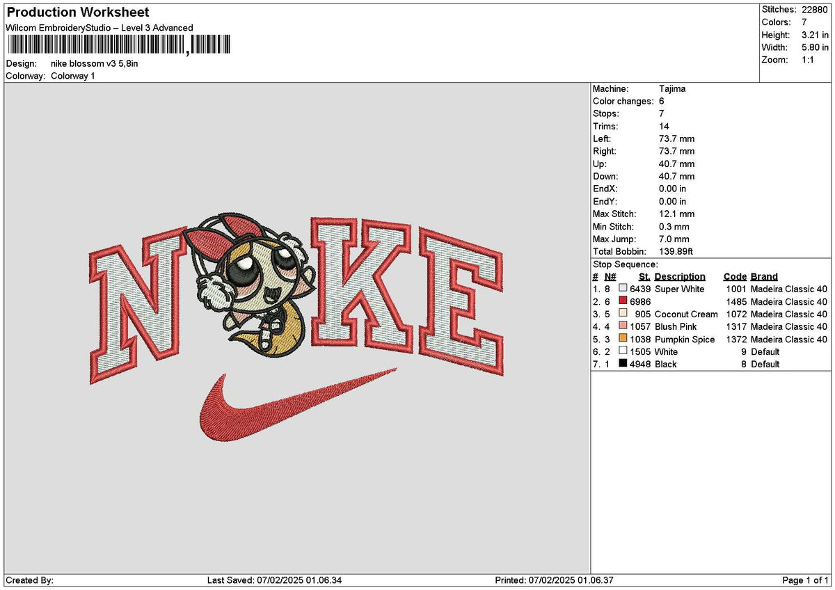 Nike Blossom V3 Embroidery File 6 sizes – embrostudio