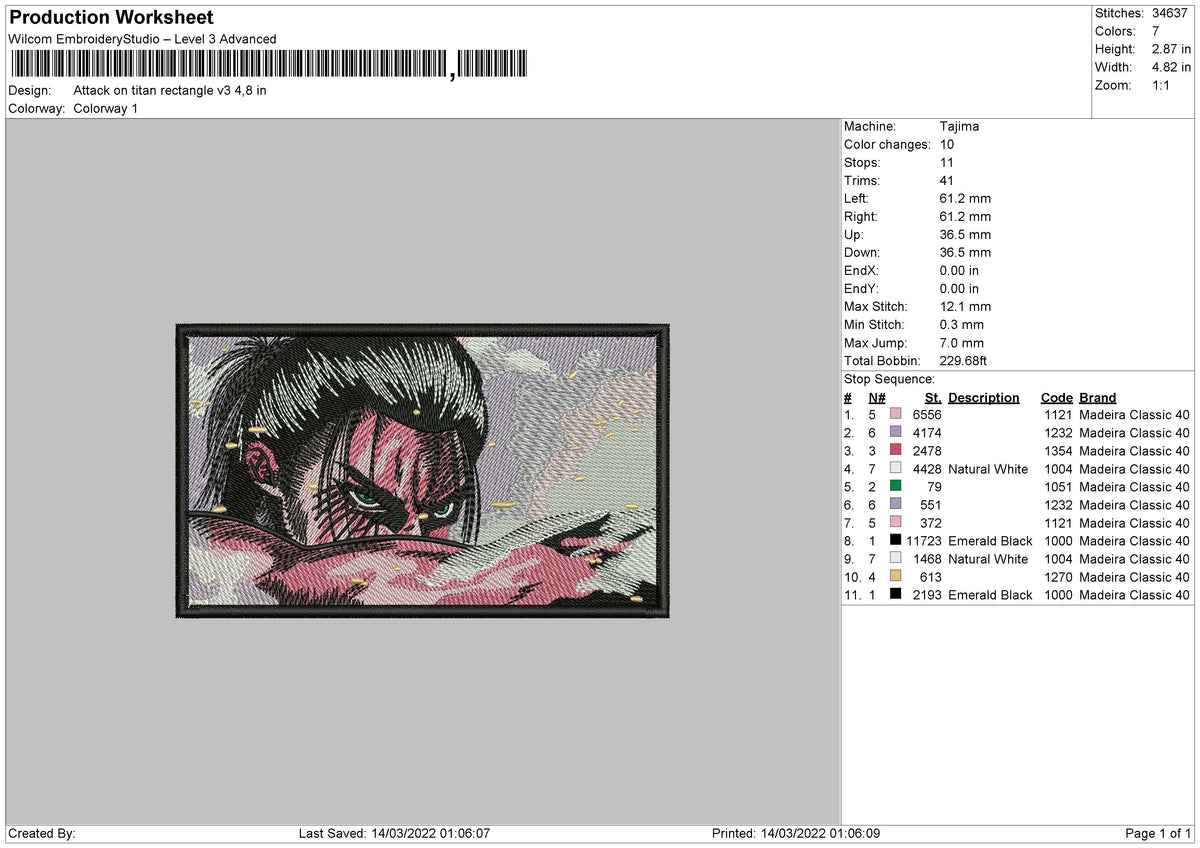 Attack On Titan Rectangle V3 – embrostudio