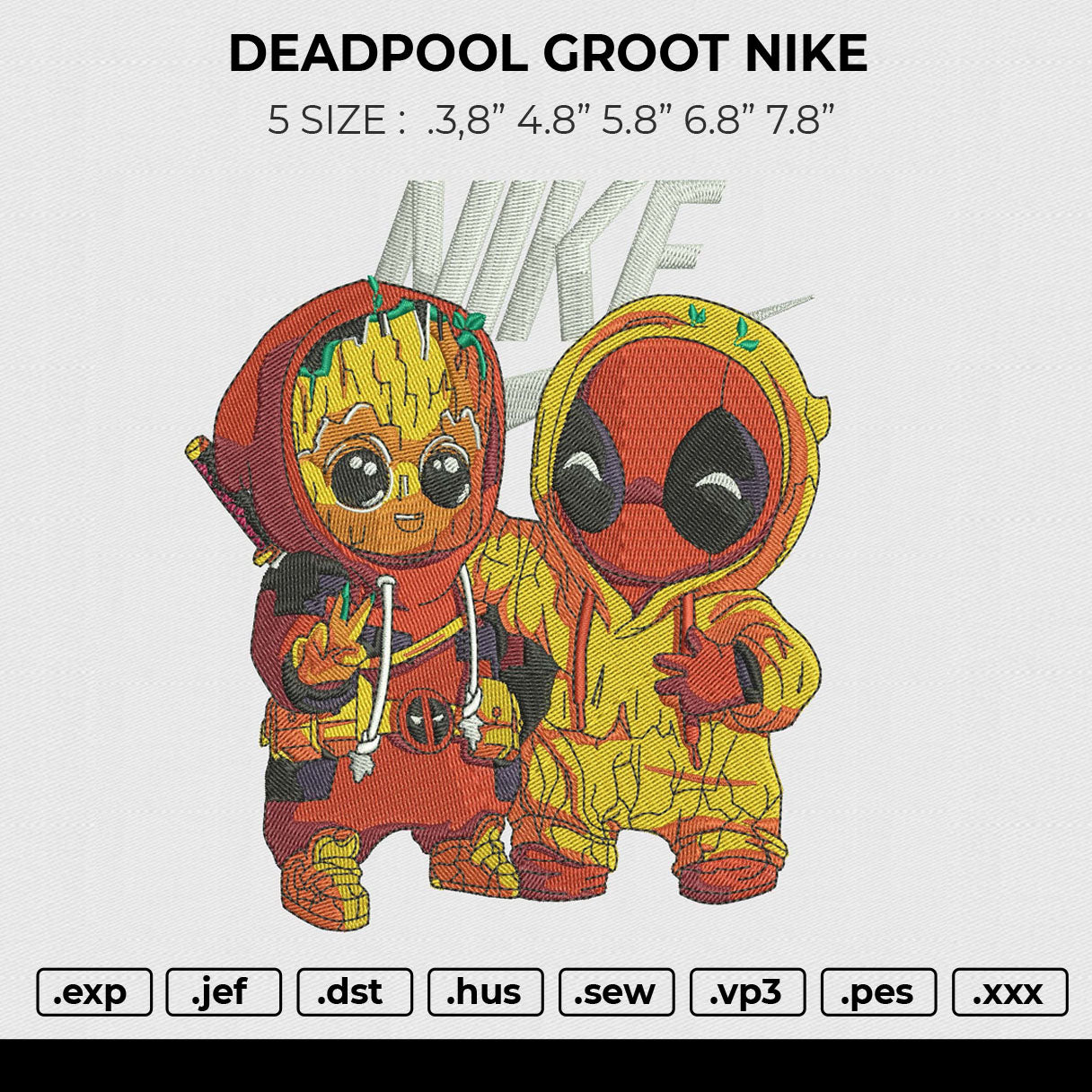 DEADPOOL GROOT NIKE Embroidery – embrostudio
