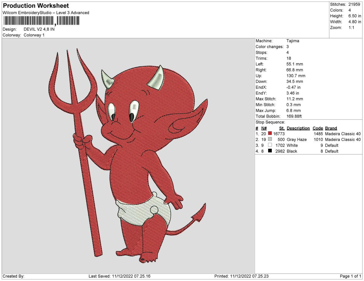 devil v2 Embroidery – embrostudio