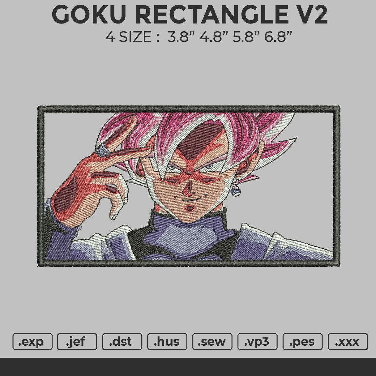 Goku Rectangle V2 Embroidery – embrostudio