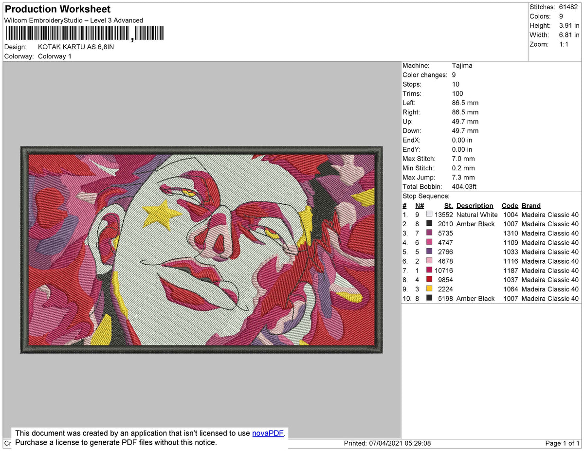 Hisoka Rectangle Embroidery – embrostudio