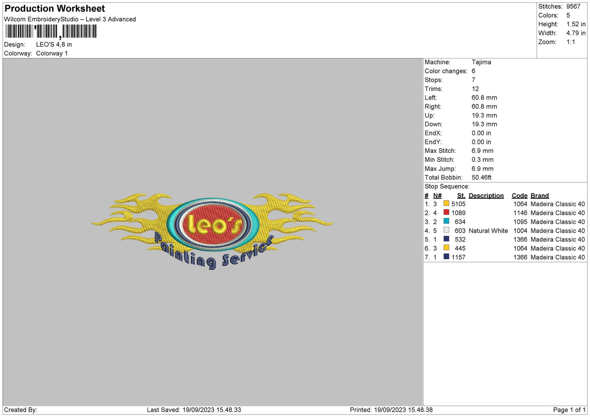 Leos Embroidery File 6 sizes – embrostudio