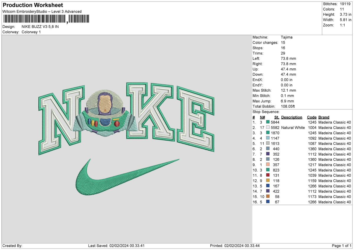 Nike Buzz V3 Embroidery File 6 sizes – embrostudio