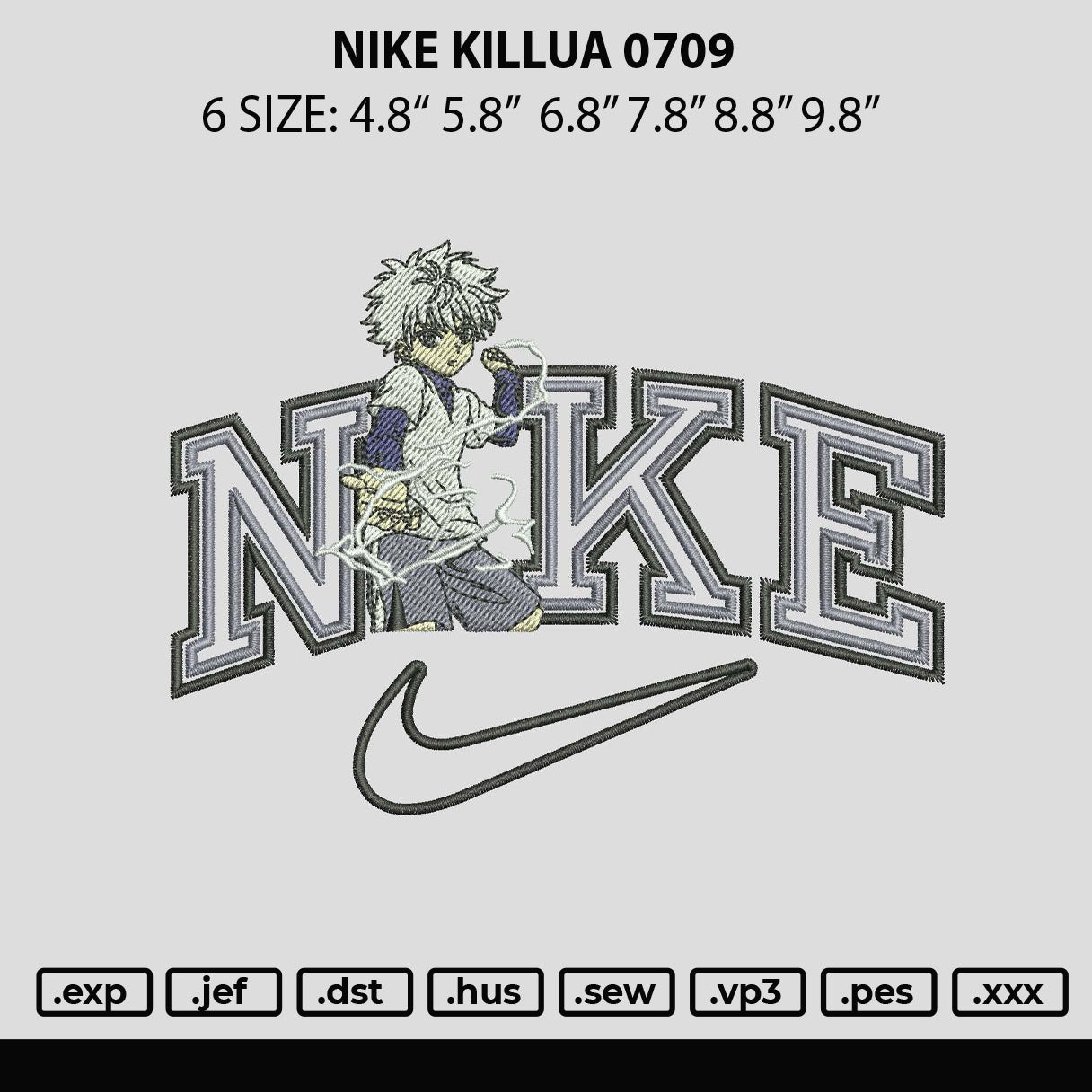 Nike Killua 0709 Embroidery File 6 sizes – embrostudio