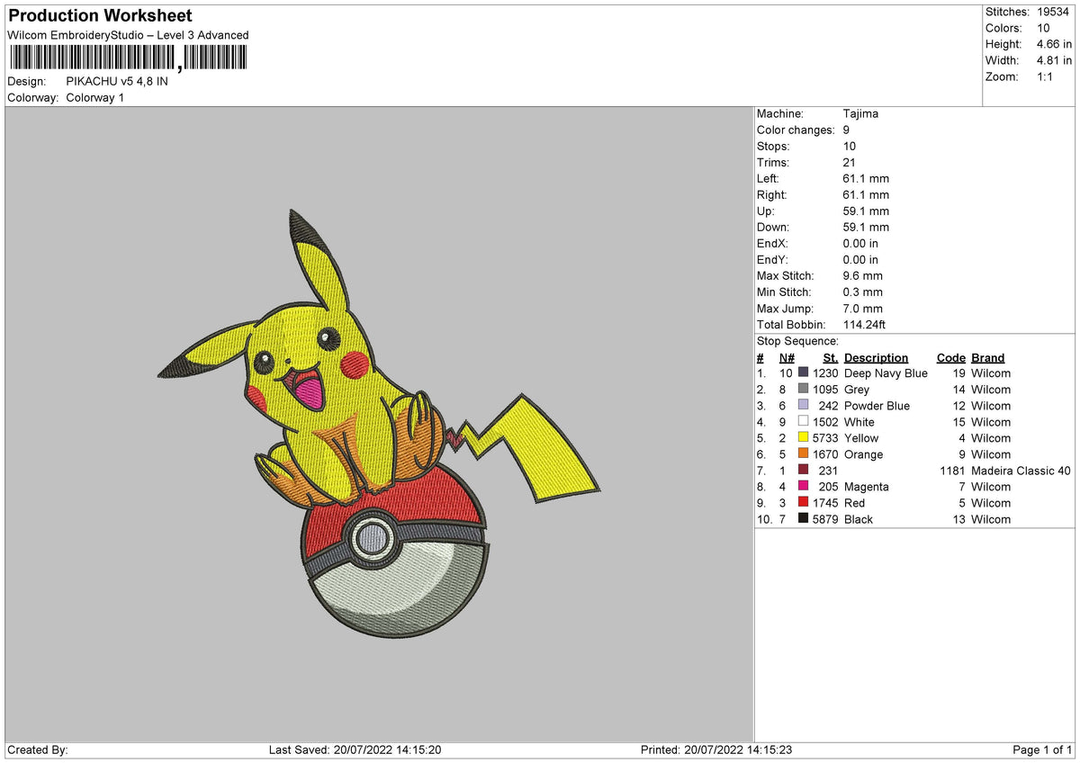 Pikachu V5 – embrostudio