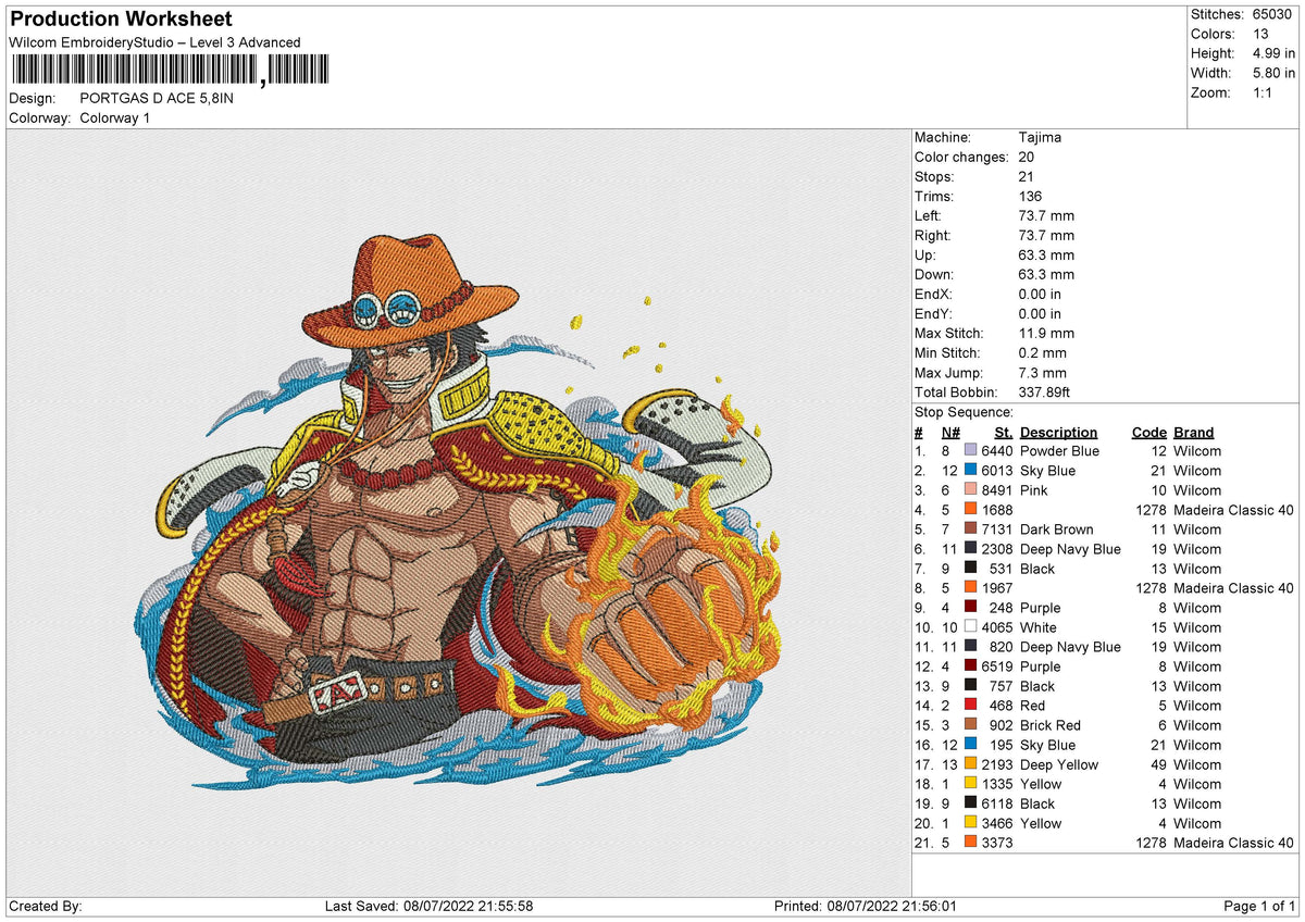 PORTGAS D ACE Embroidery – embrostudio