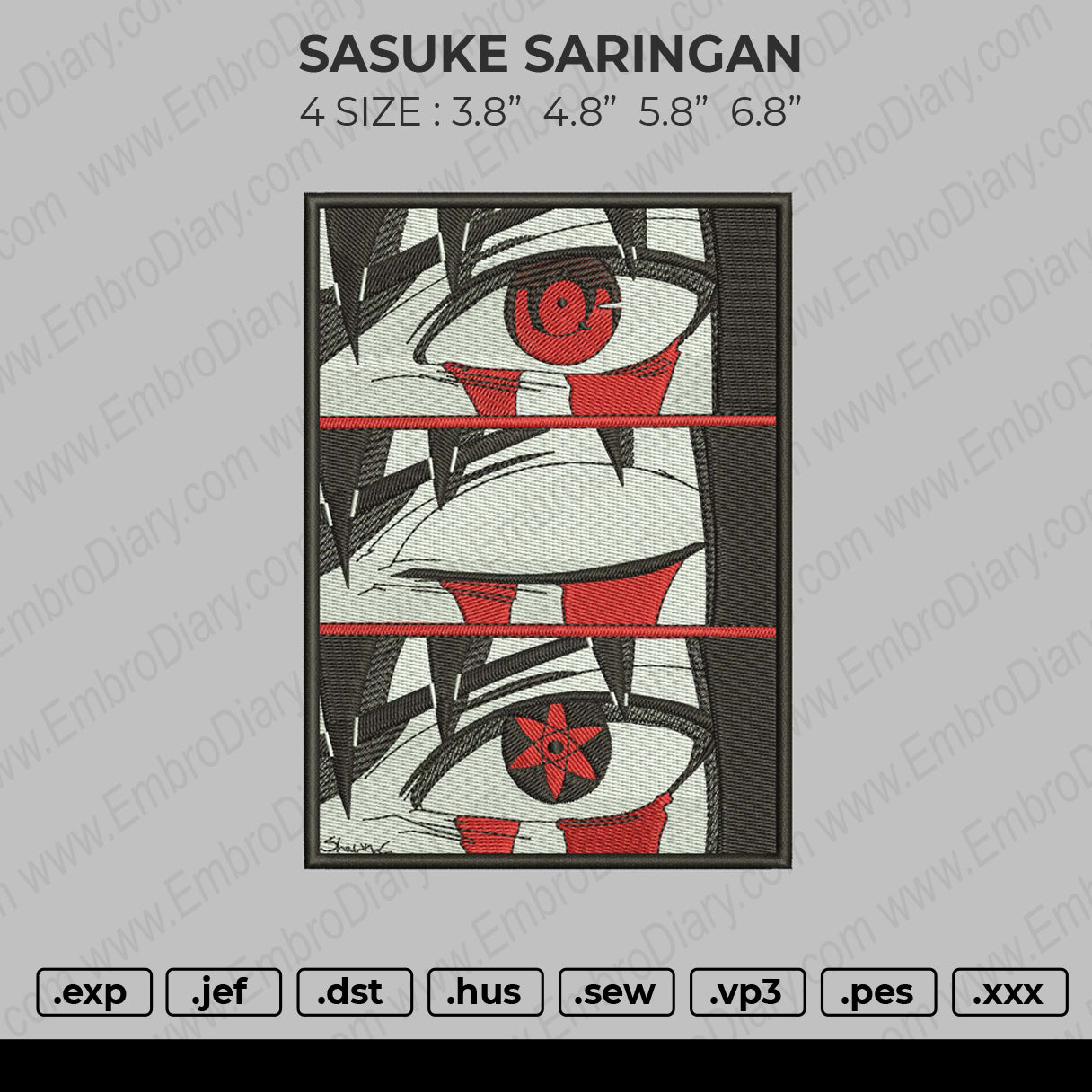 Sasuke Saringan Embroidery – embrostudio