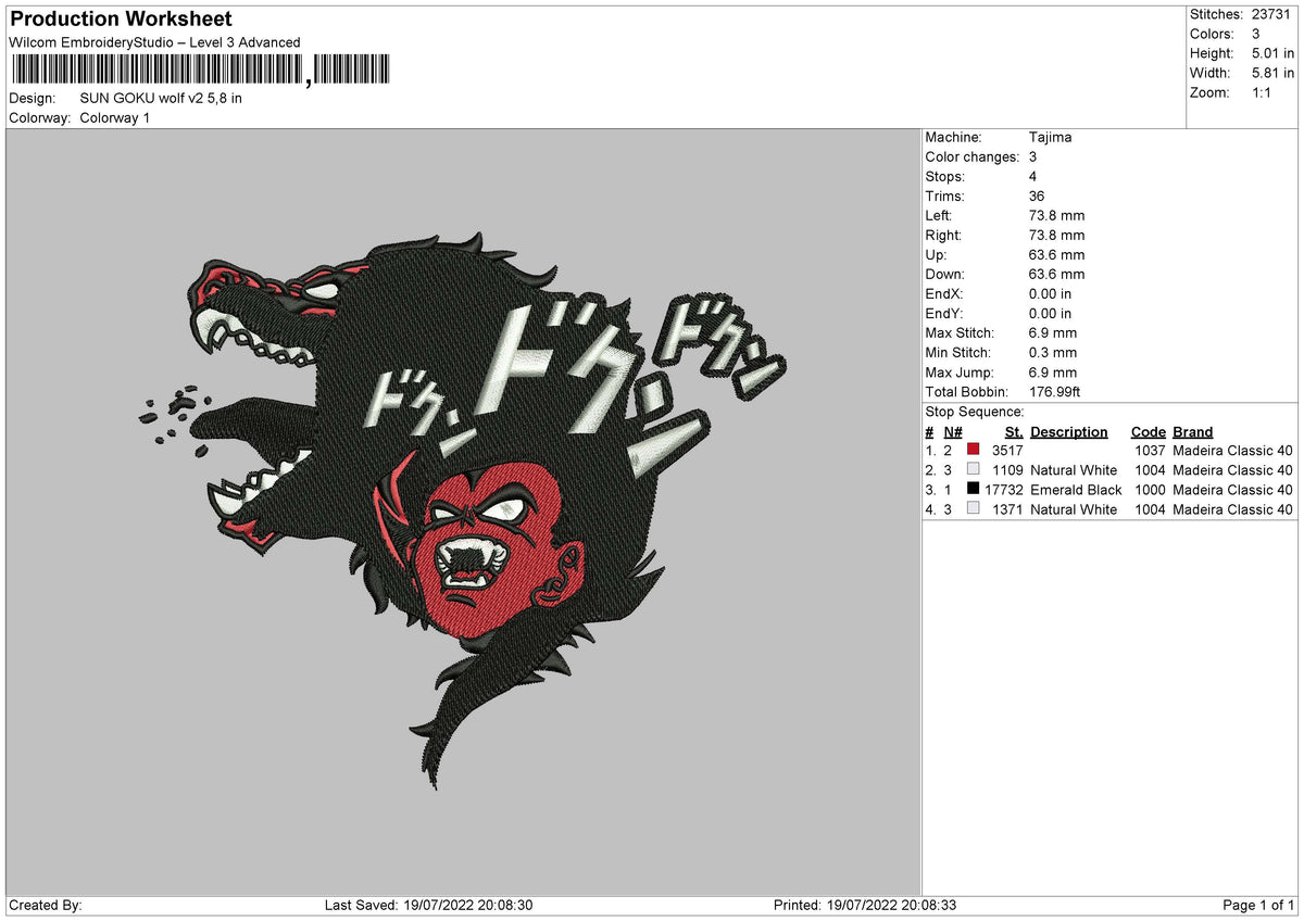 Sun Goku Wolf V2 – embrostudio