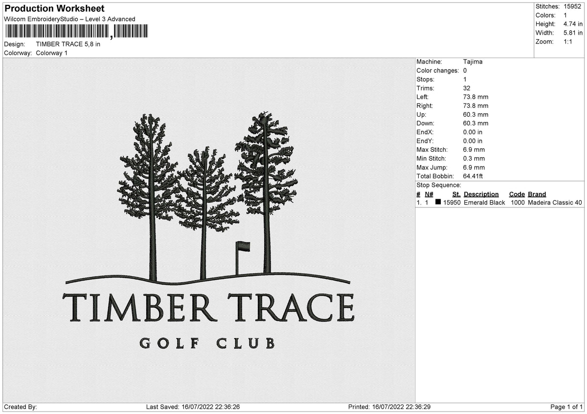 TIMBER TRACE Embroidery – embrostudio