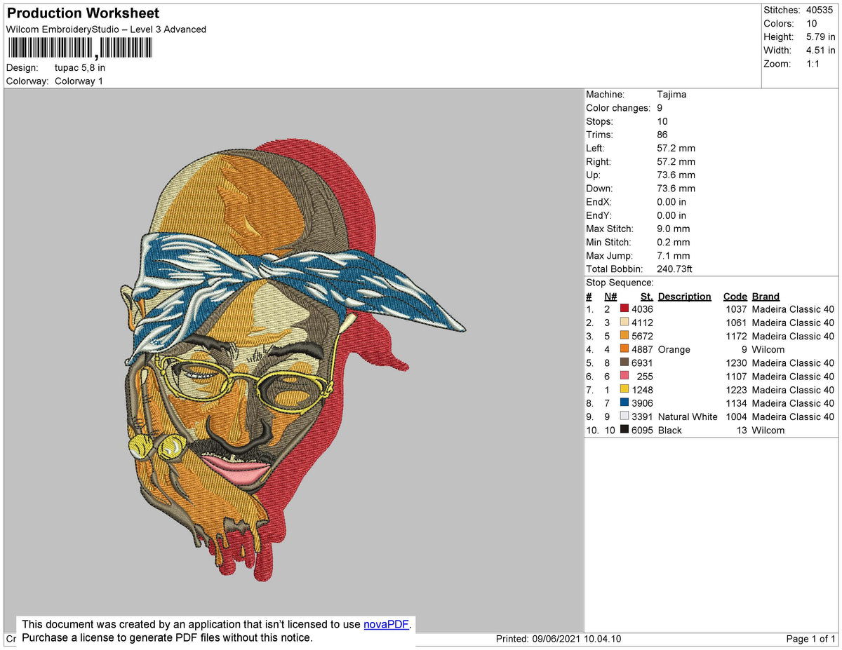 Tupac Embroidery – embrostudio