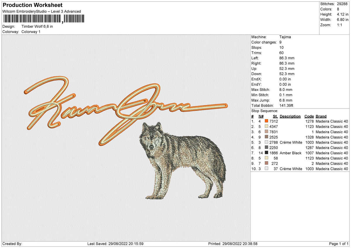 Timber Wolf Embroidery – embrostudio