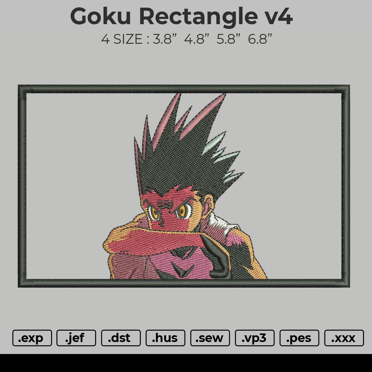 Goku Rectangle v4 Embroidery – embrostudio