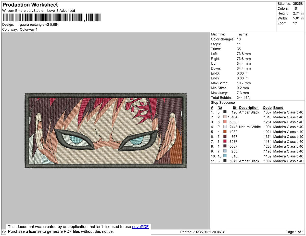 Gaara Rectangle V2 Embroidery – embrostudio