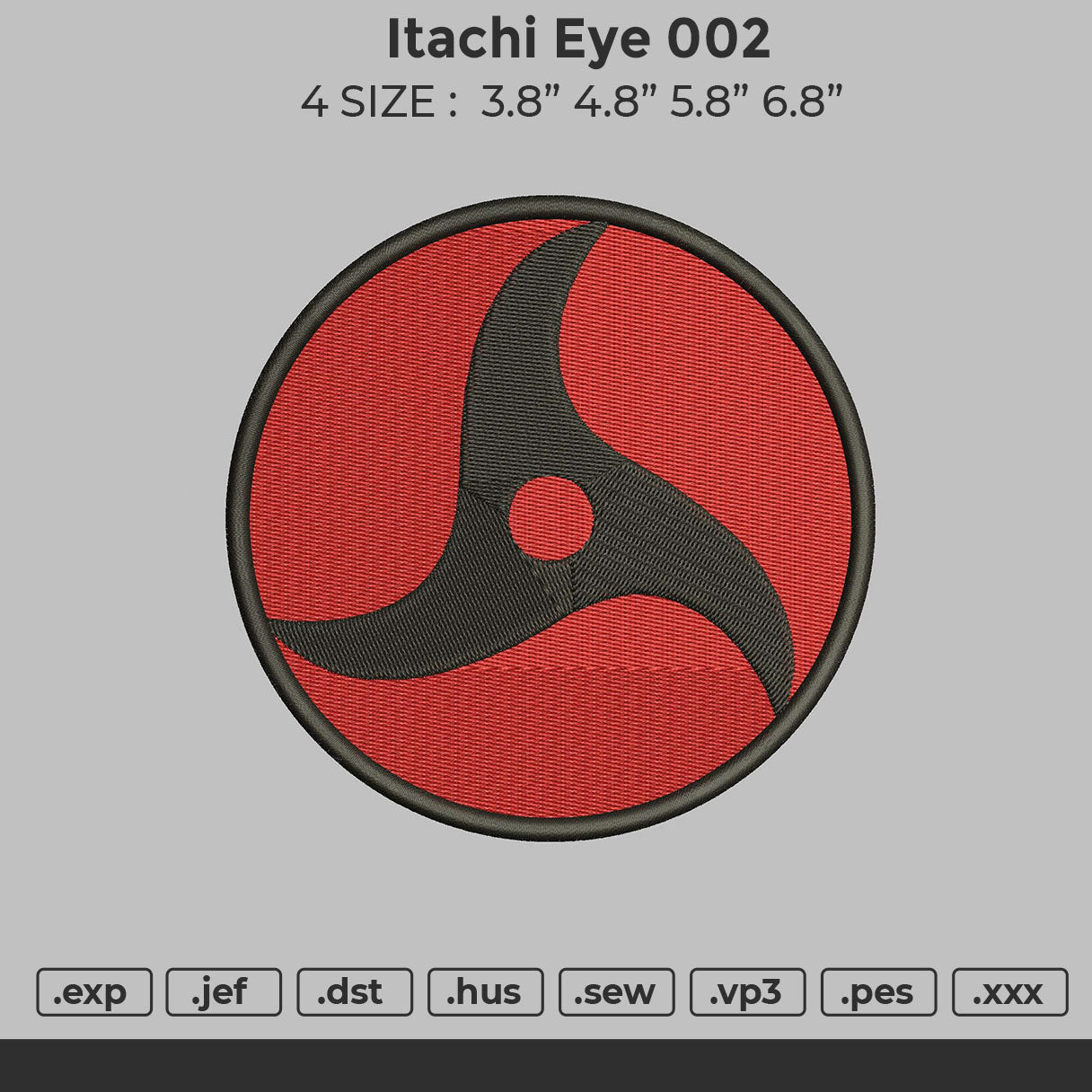 Itachi Eye 002 Embroidery – embrostudio