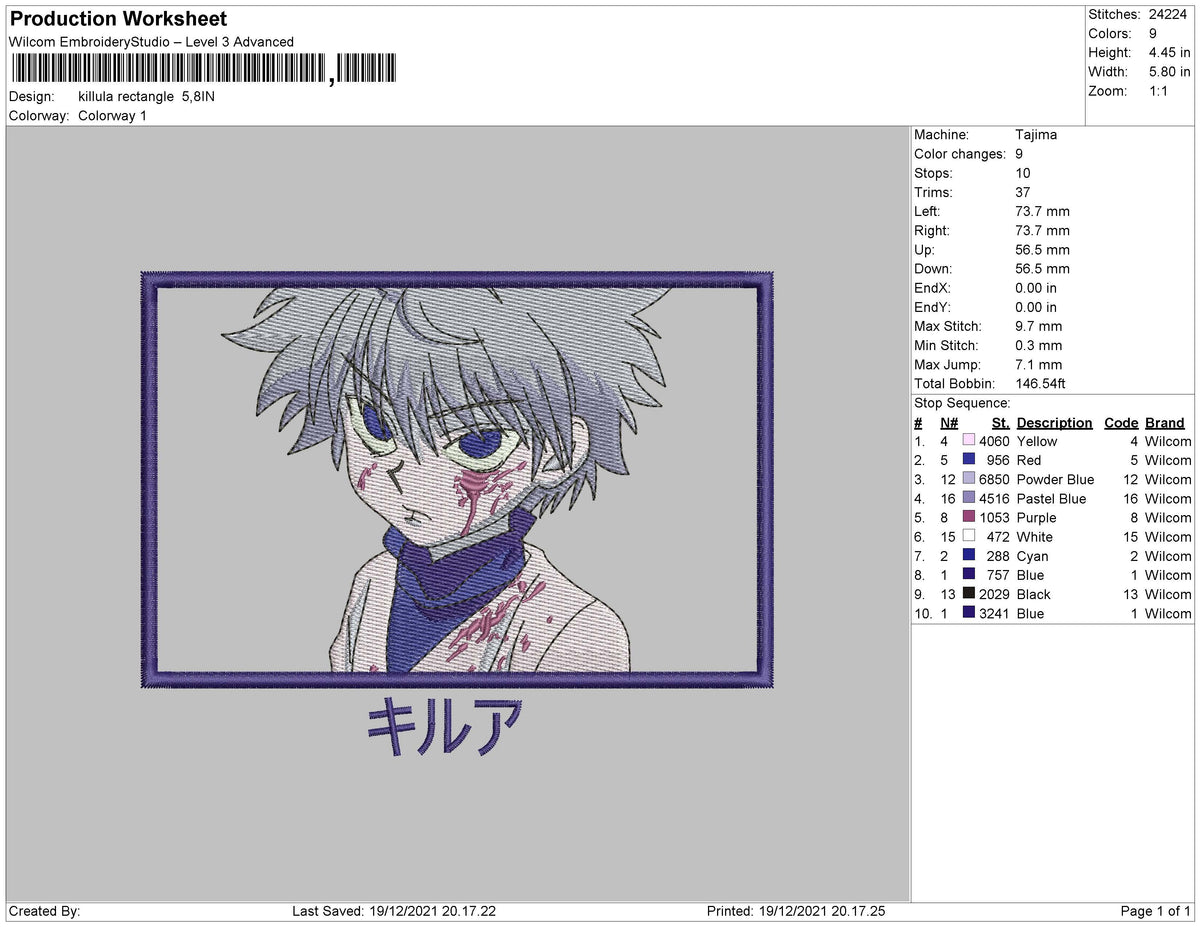 Killua Rectangle v4 Embroidery – embrostudio
