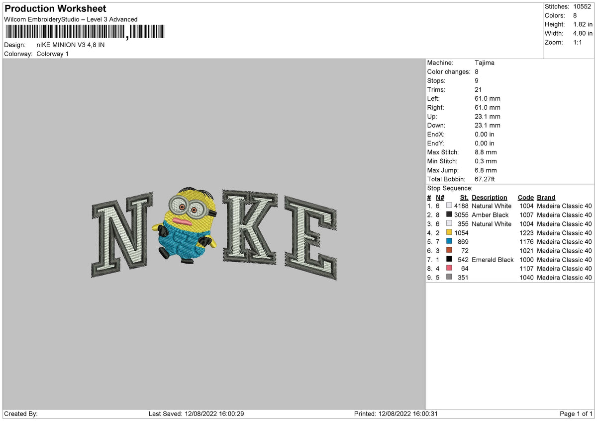 Nike Minion V3 – embrostudio