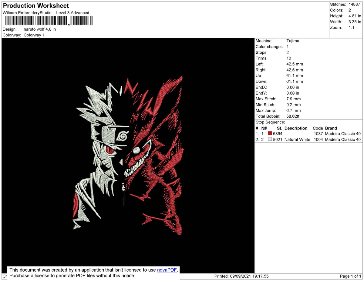 Naruto Wolf Embroidery – embrostudio