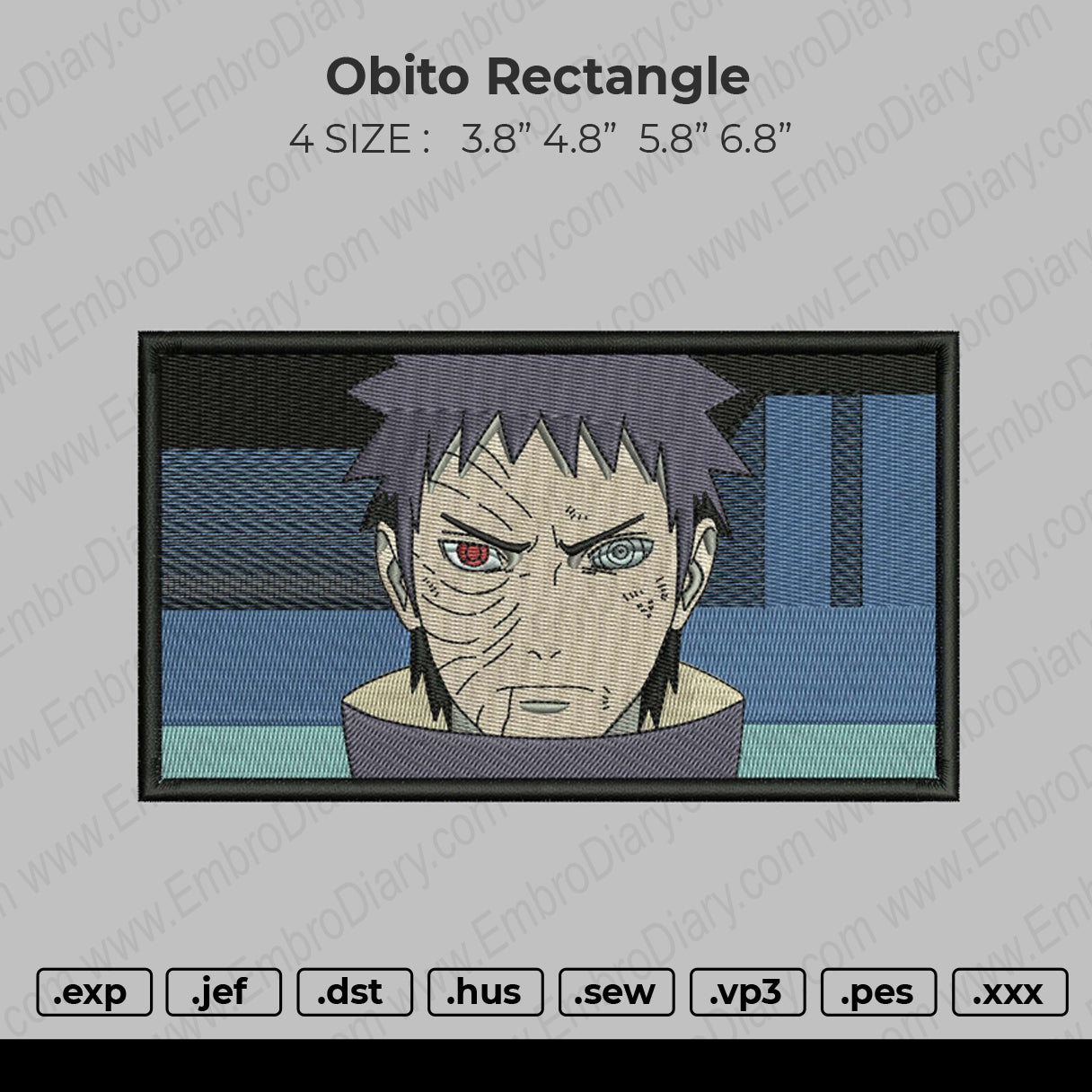 Obito Rectangle Embroidery – embrostudio