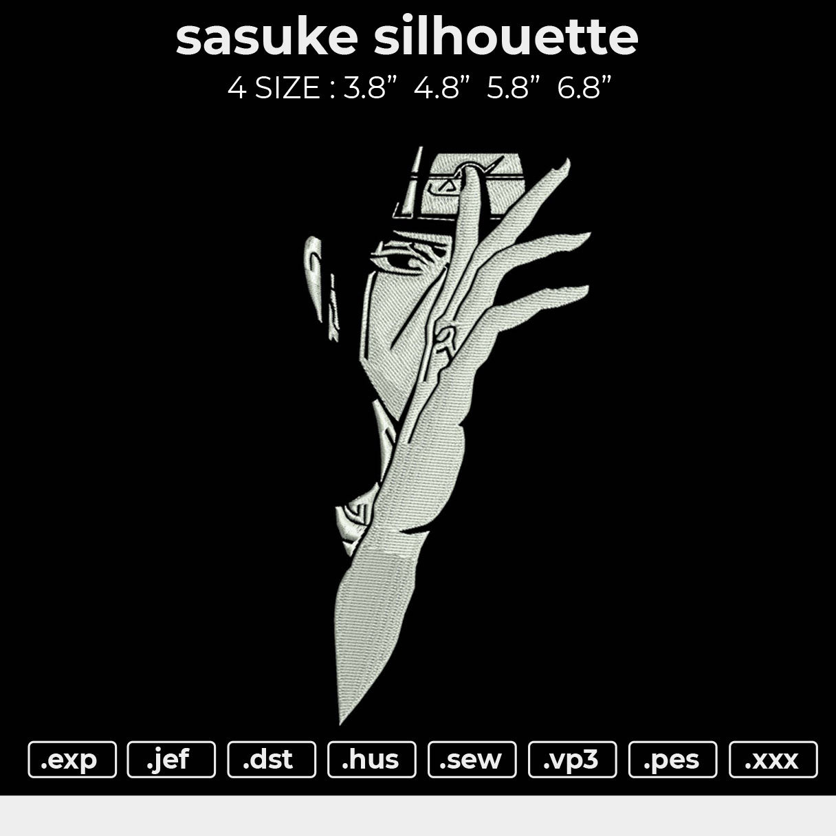 Sasuke Silhouette Embroidery – embrostudio