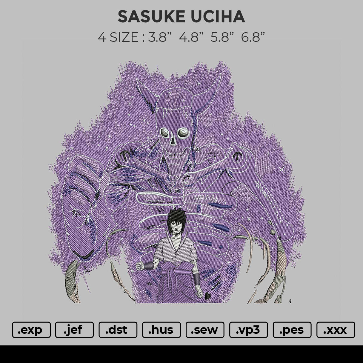 Sasuke Uchiha Embroidery – embrostudio