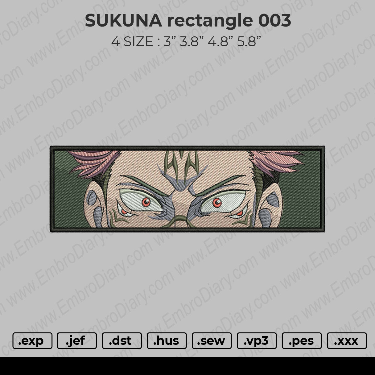 Sukuna Rectangle 003 Embroidery – embrostudio