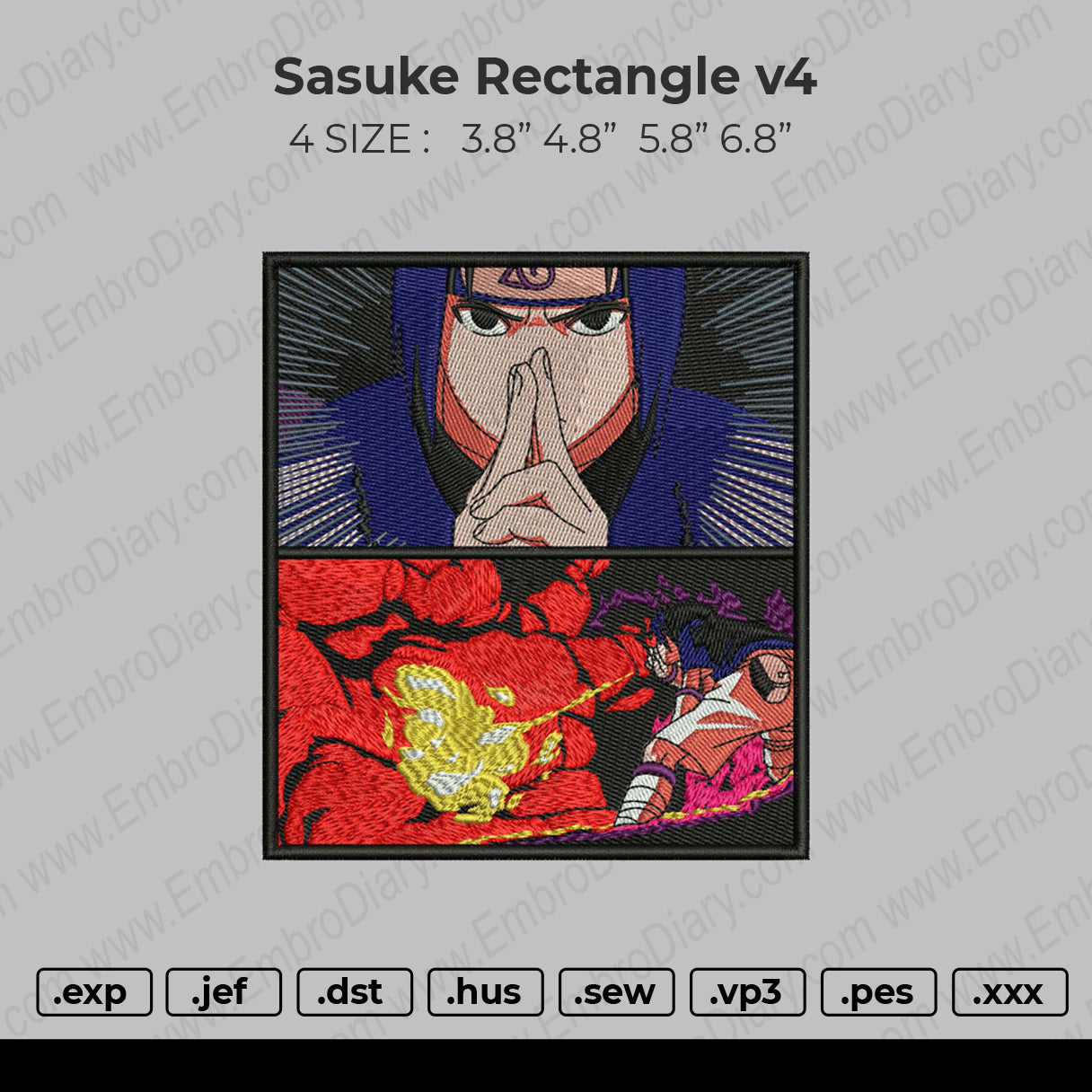 Sasuke Rectangle V4 Embroidery – embrostudio