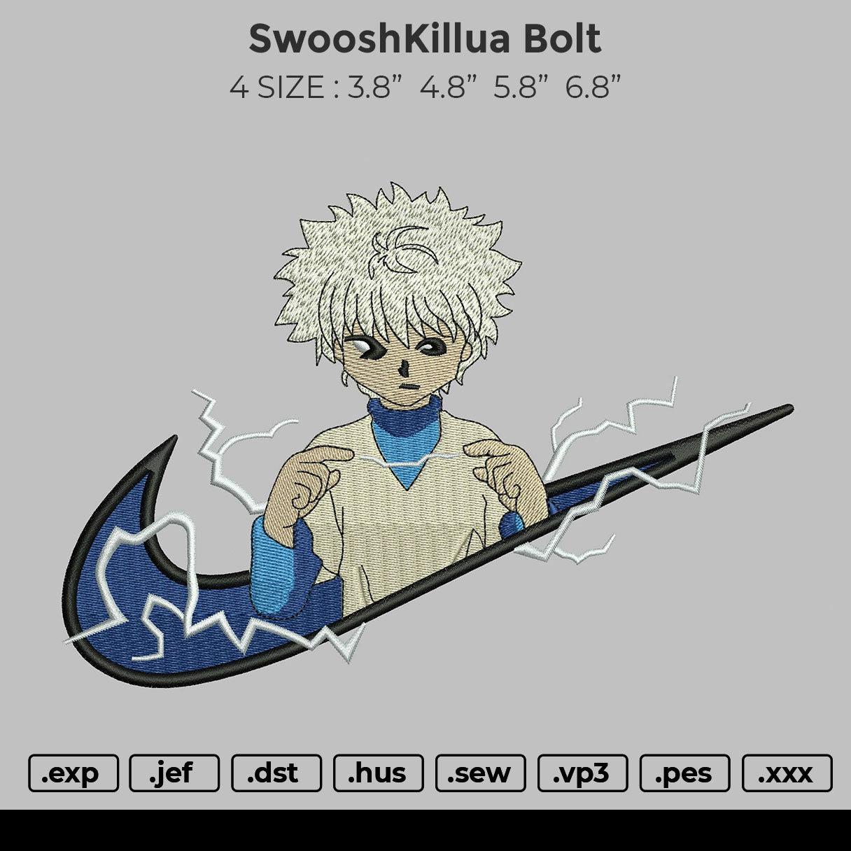 Swoosh Killua Bolt Embroidery – embrostudio