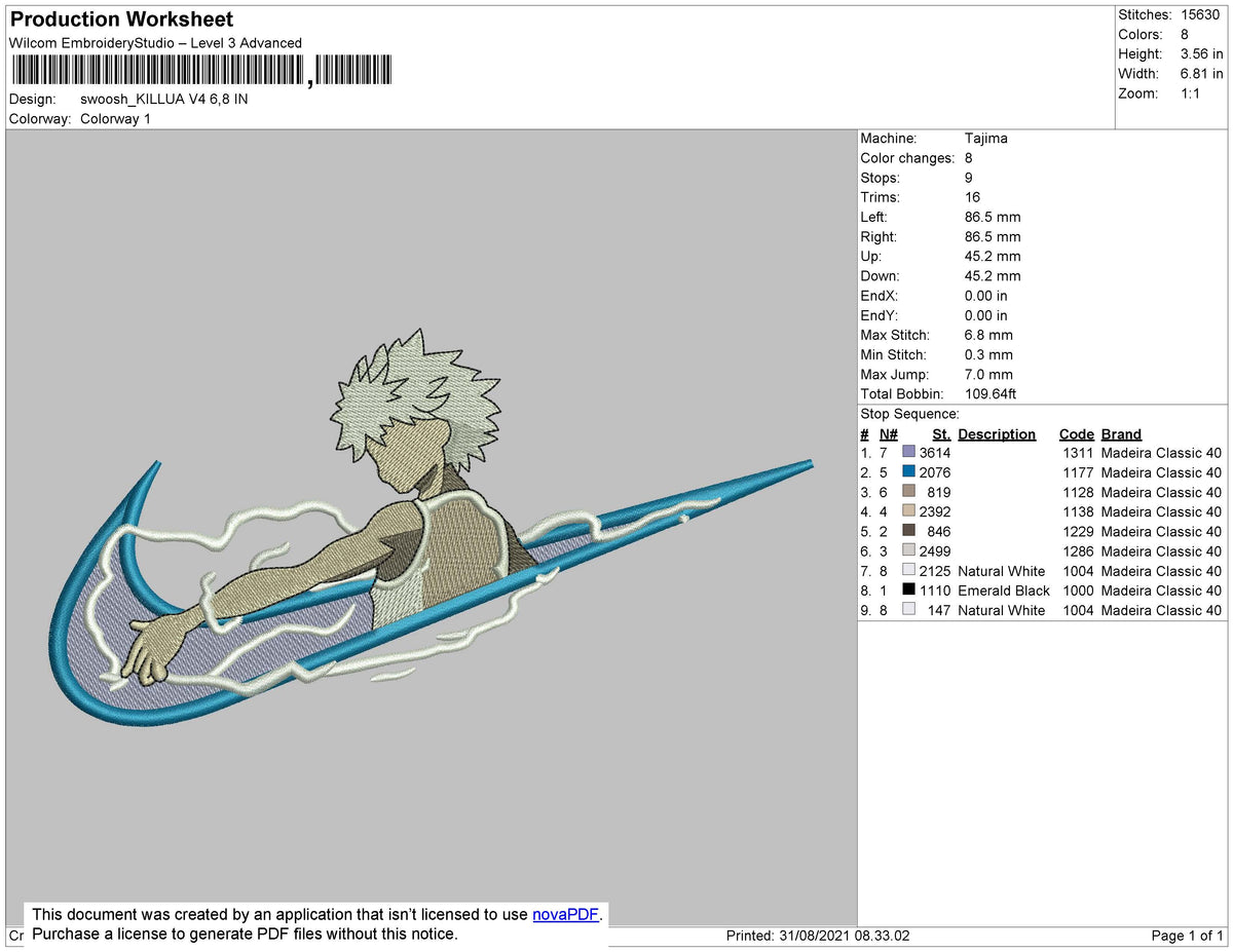 Swoosh Killua V4 Embroidery – embrostudio