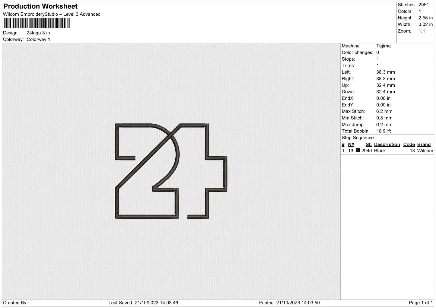 24logo Embroidery File 6 size – embrostudio