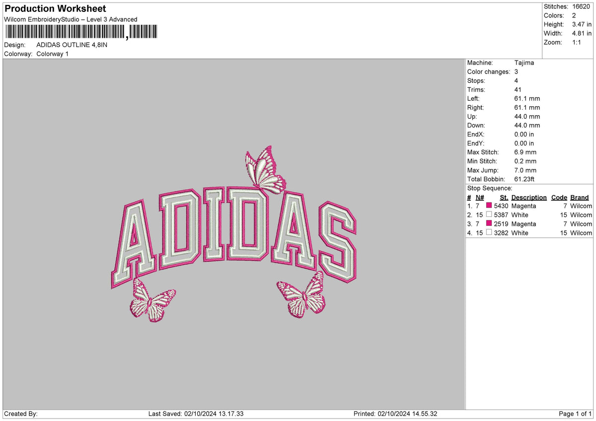 Adidas Outline Embroidery File 6 sizes – embrostudio