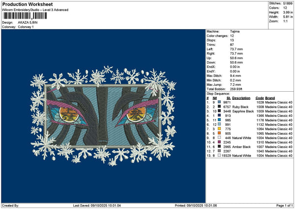 Akazasnow Embroidery File 6 sizes – embrostudio