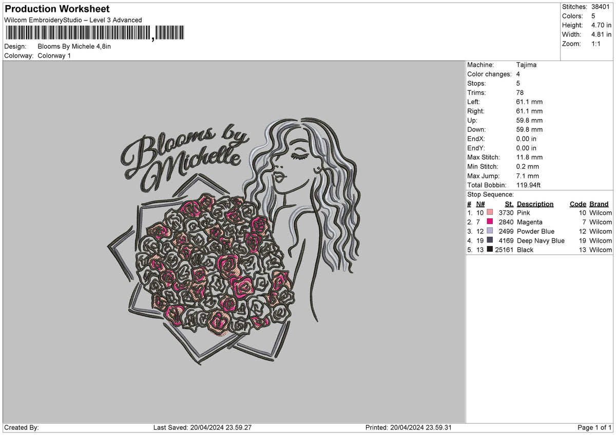 Blooms Text Embroidery File 6 sizes – embrostudio