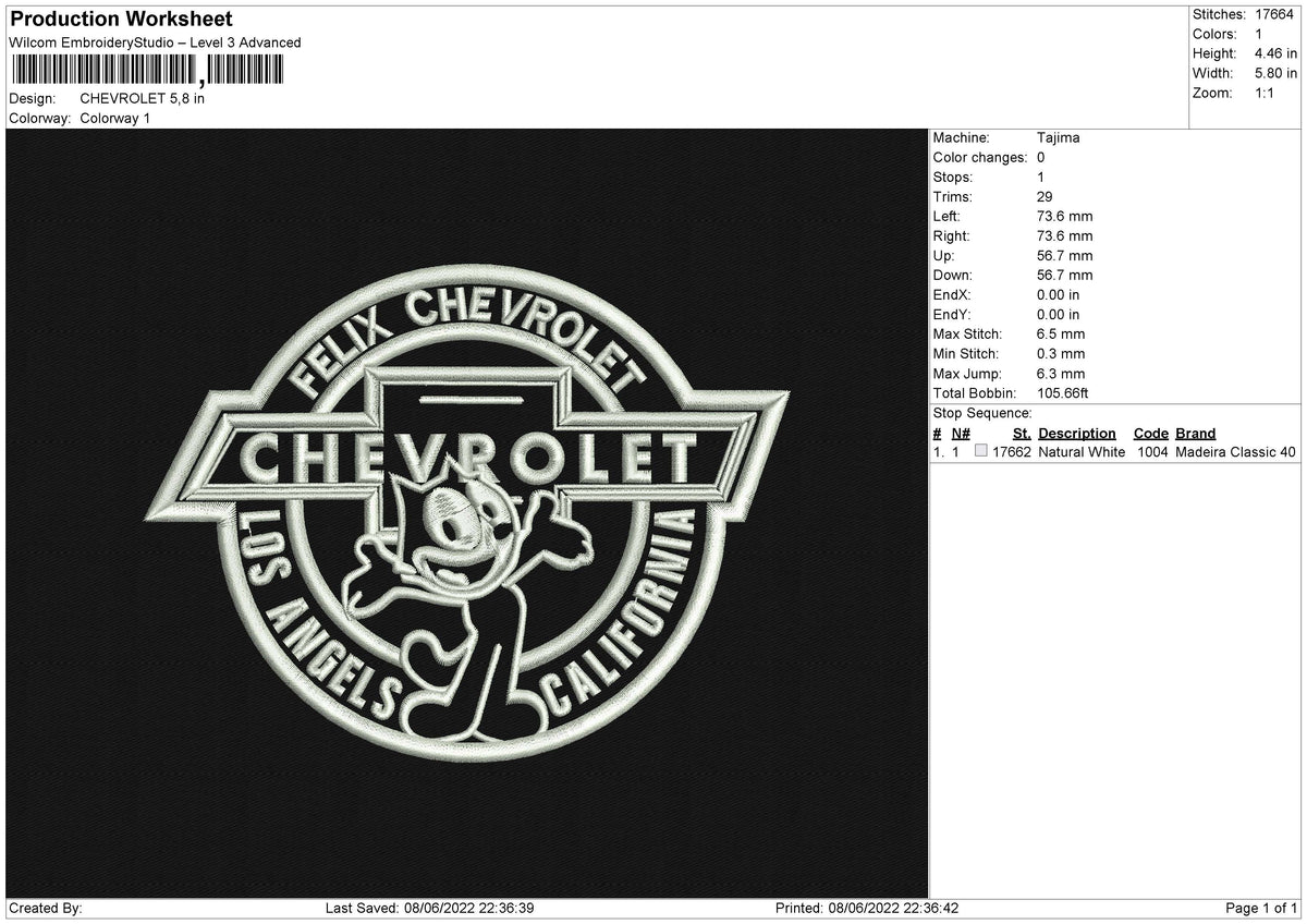 Chevrolet Embroidery – embrostudio