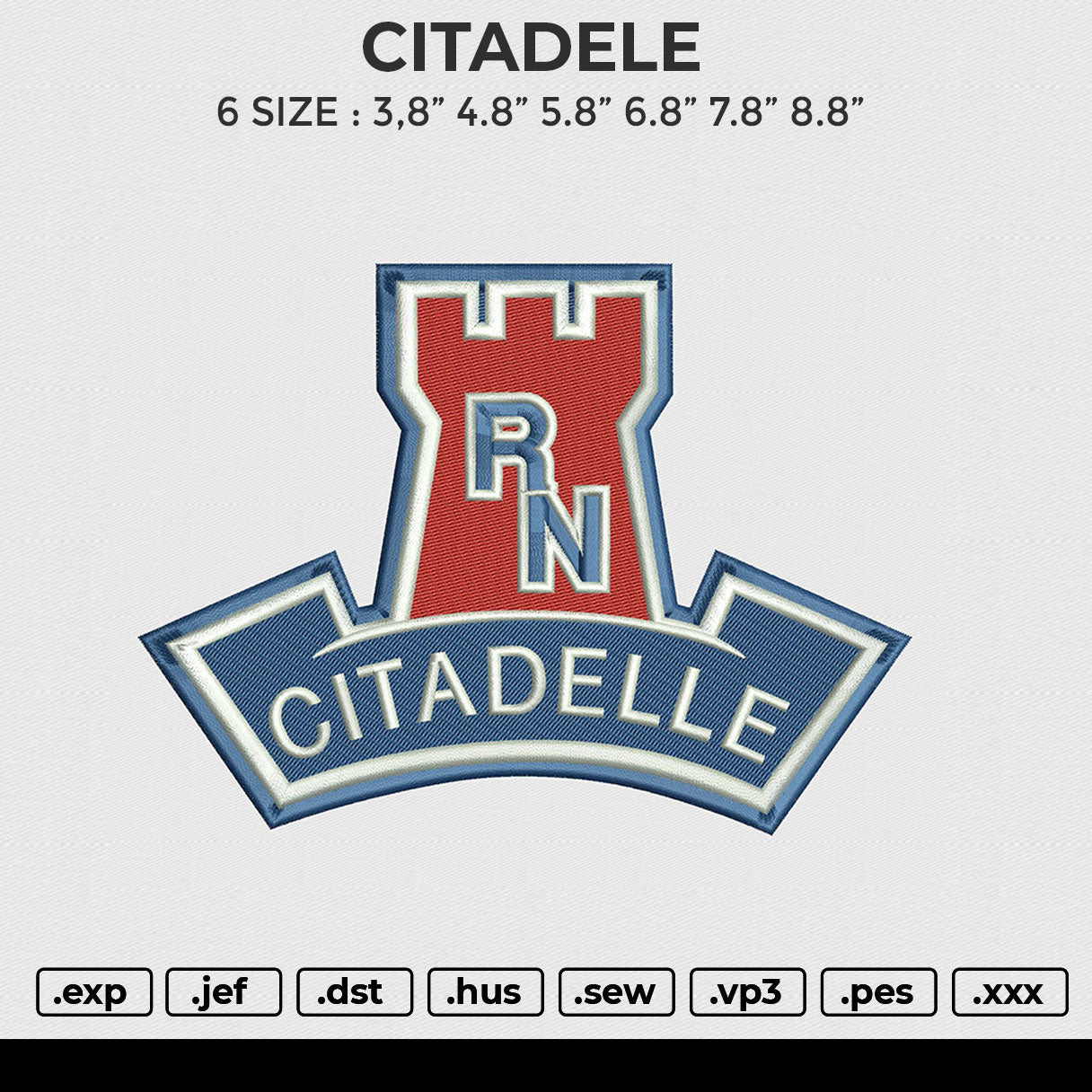 CITADELE Embroidery File 6 size – embrostudio