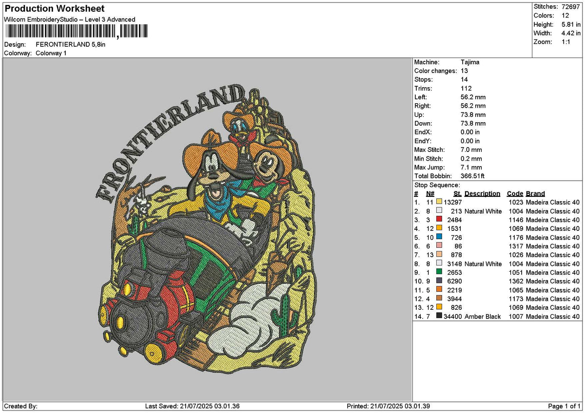 Goofy Train Embroidery File 6 sizes – embrostudio