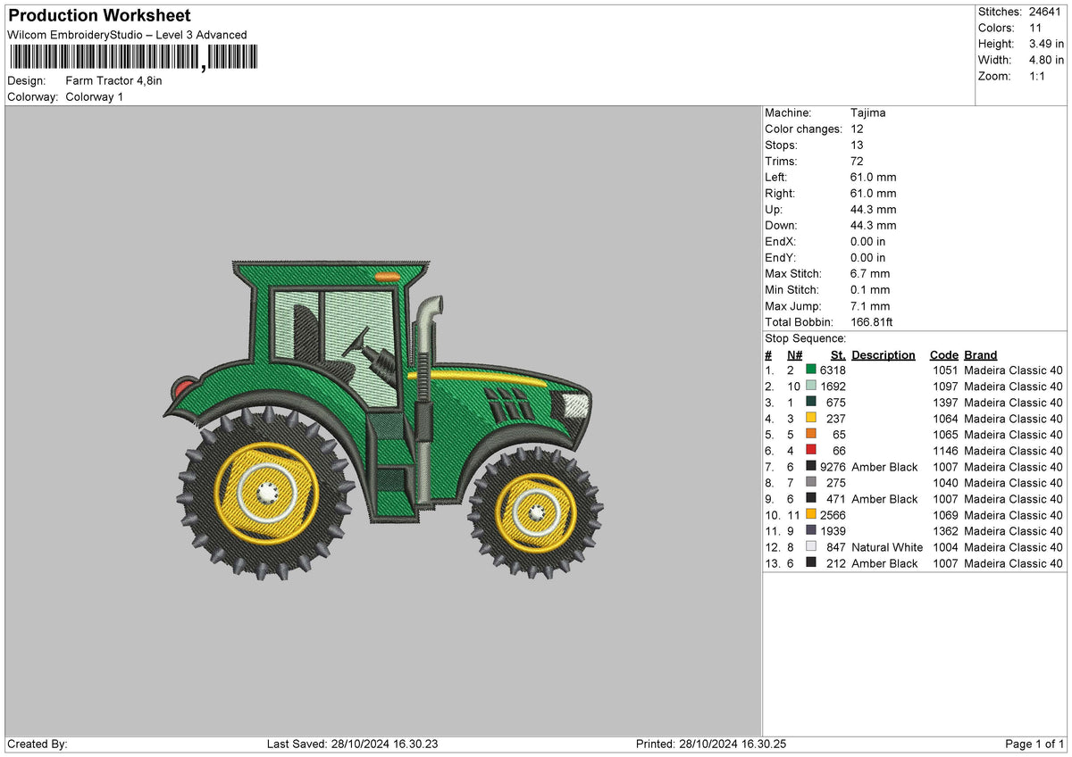 Tractor 2810 Embroidery File 6 sizes – embrostudio