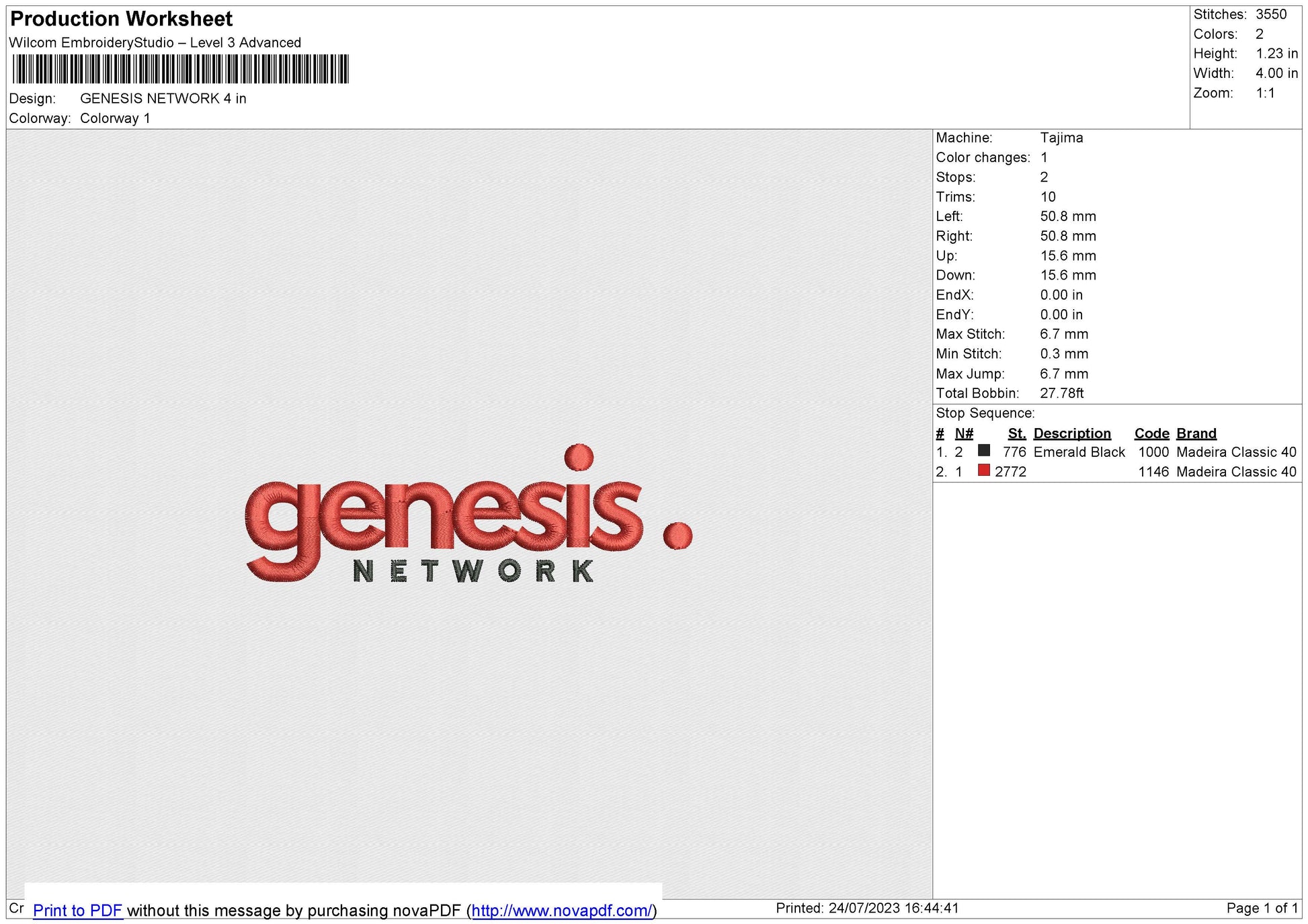 GENESIS NETWORK Embroidery File 8 size – embrostudio