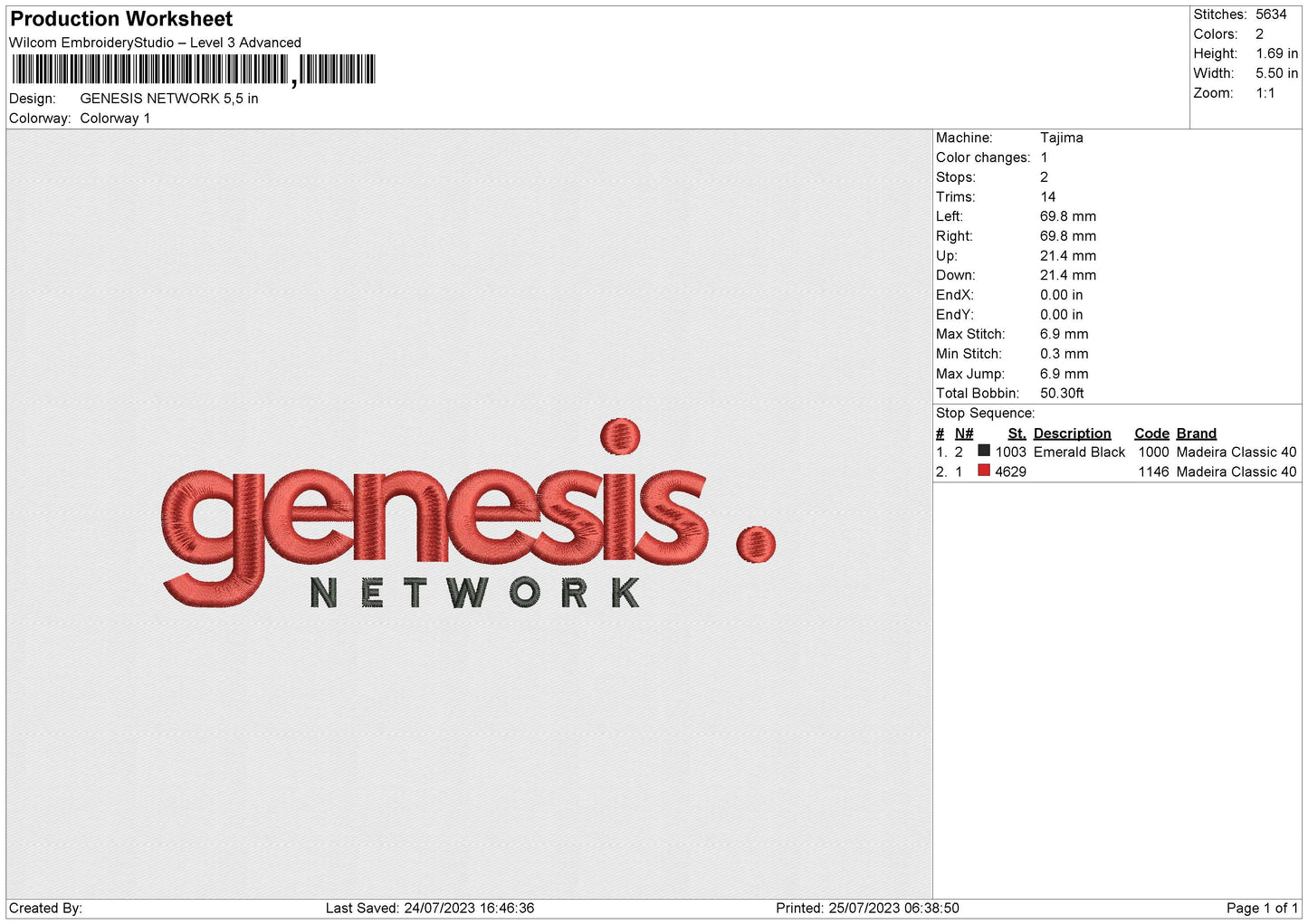 GENESIS NETWORK Embroidery File 8 size – embrostudio