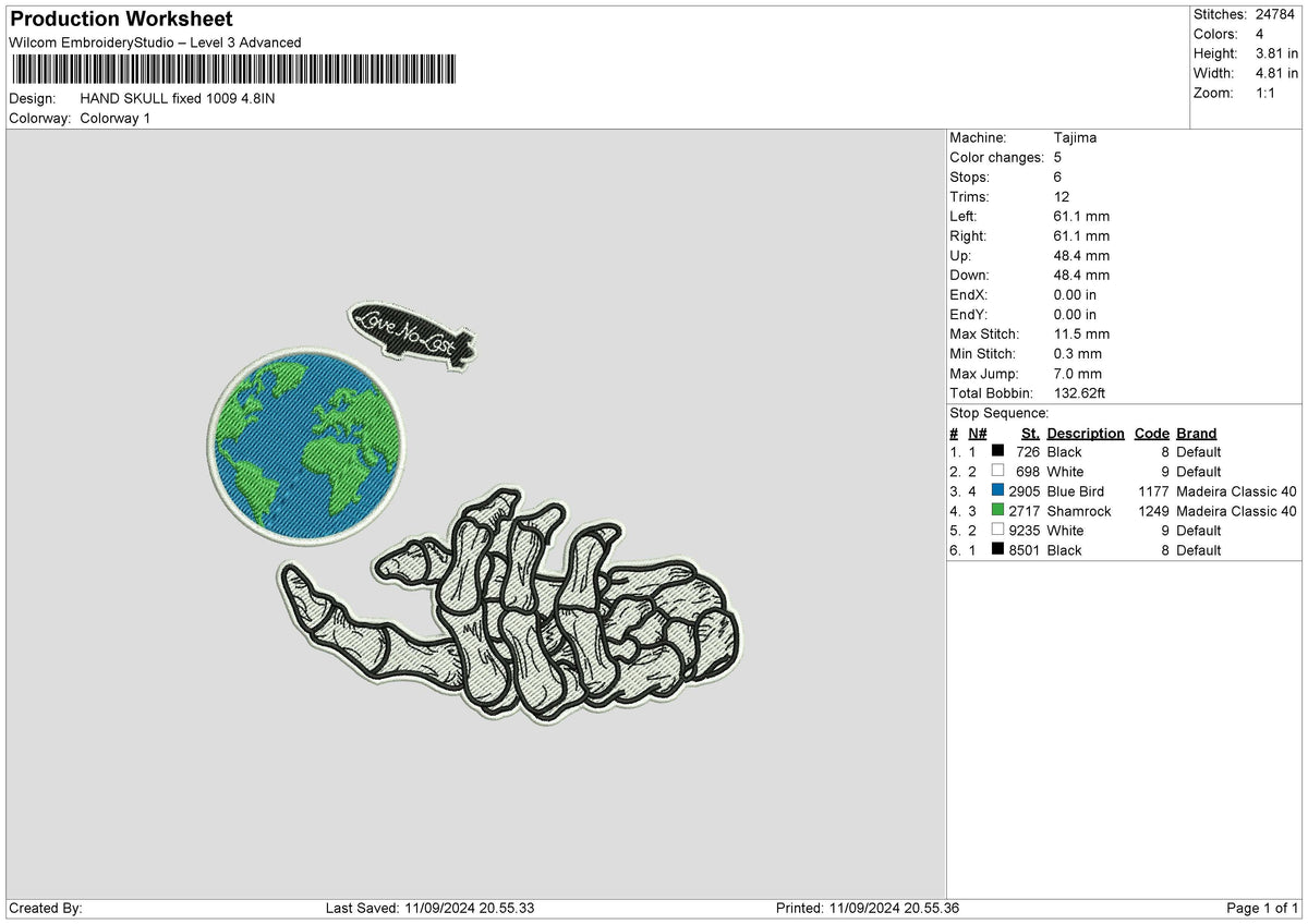 Handskull 01 Embroidery File 6 sizes – embrostudio
