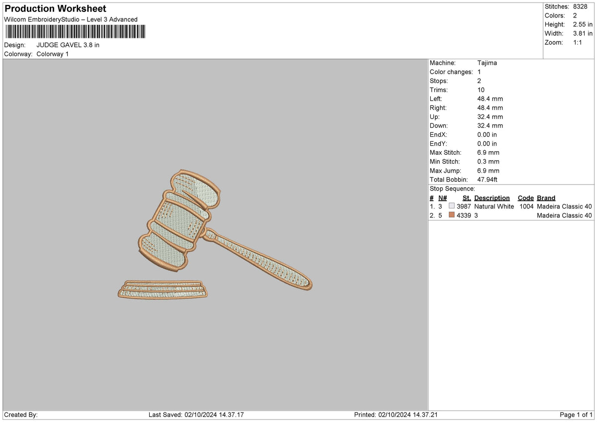 Hammer 01 Embroidery File 6 sizes – embrostudio