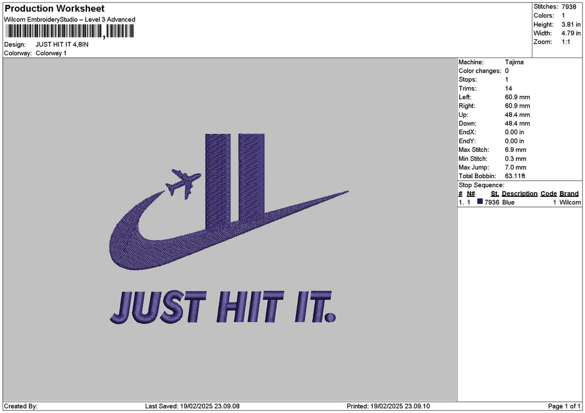 Hit It Text Embroidery File 6 sizes – embrostudio
