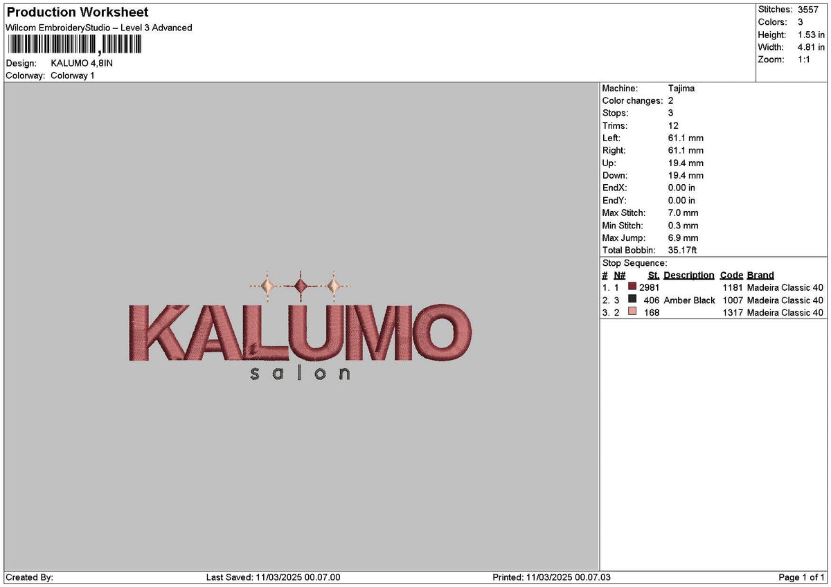 Kalumotext Embroidery File 6 sizes – embrostudio