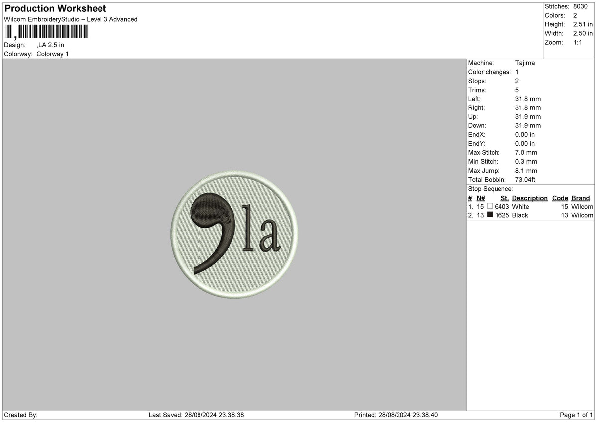 La Text 01 Embroidery File 6 sizes – embrostudio