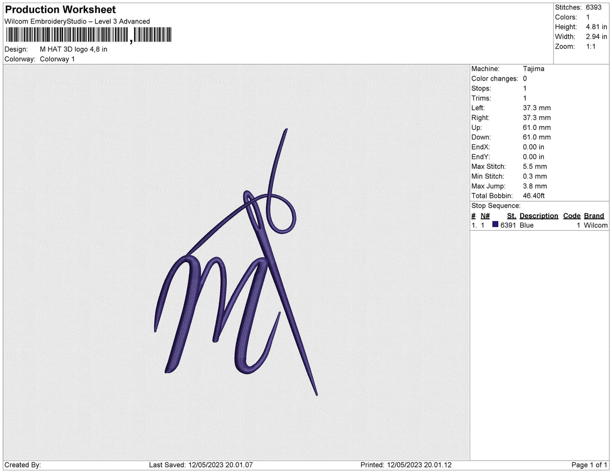 M HAT 3D logo – embrostudio