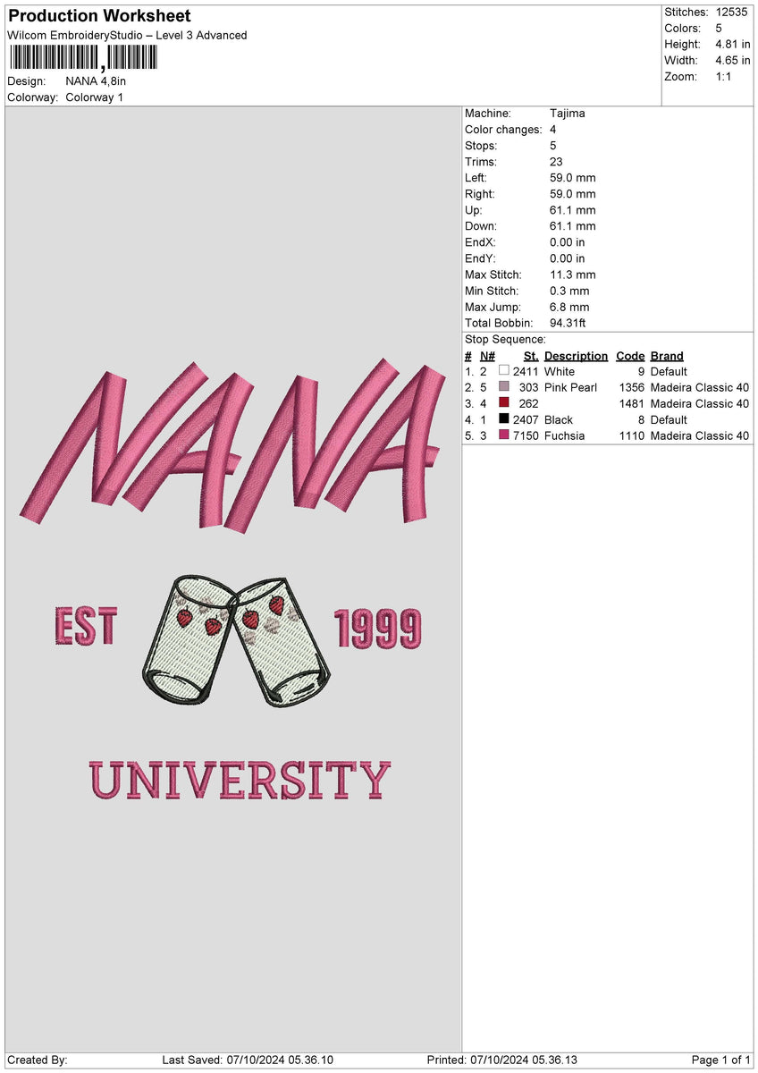 Nanatext Embroidery File 6 sizes – embrostudio