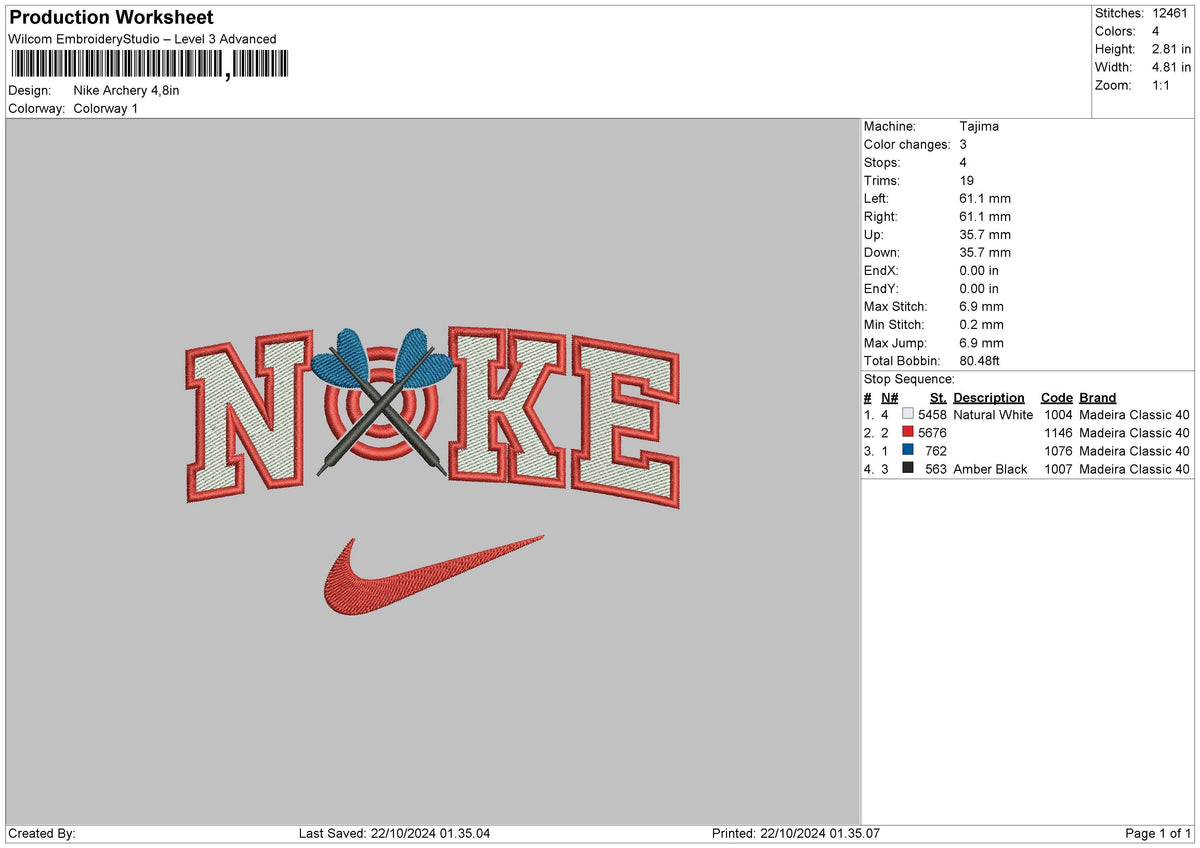 Nike Archery Embroidery File 6 sizes – embrostudio